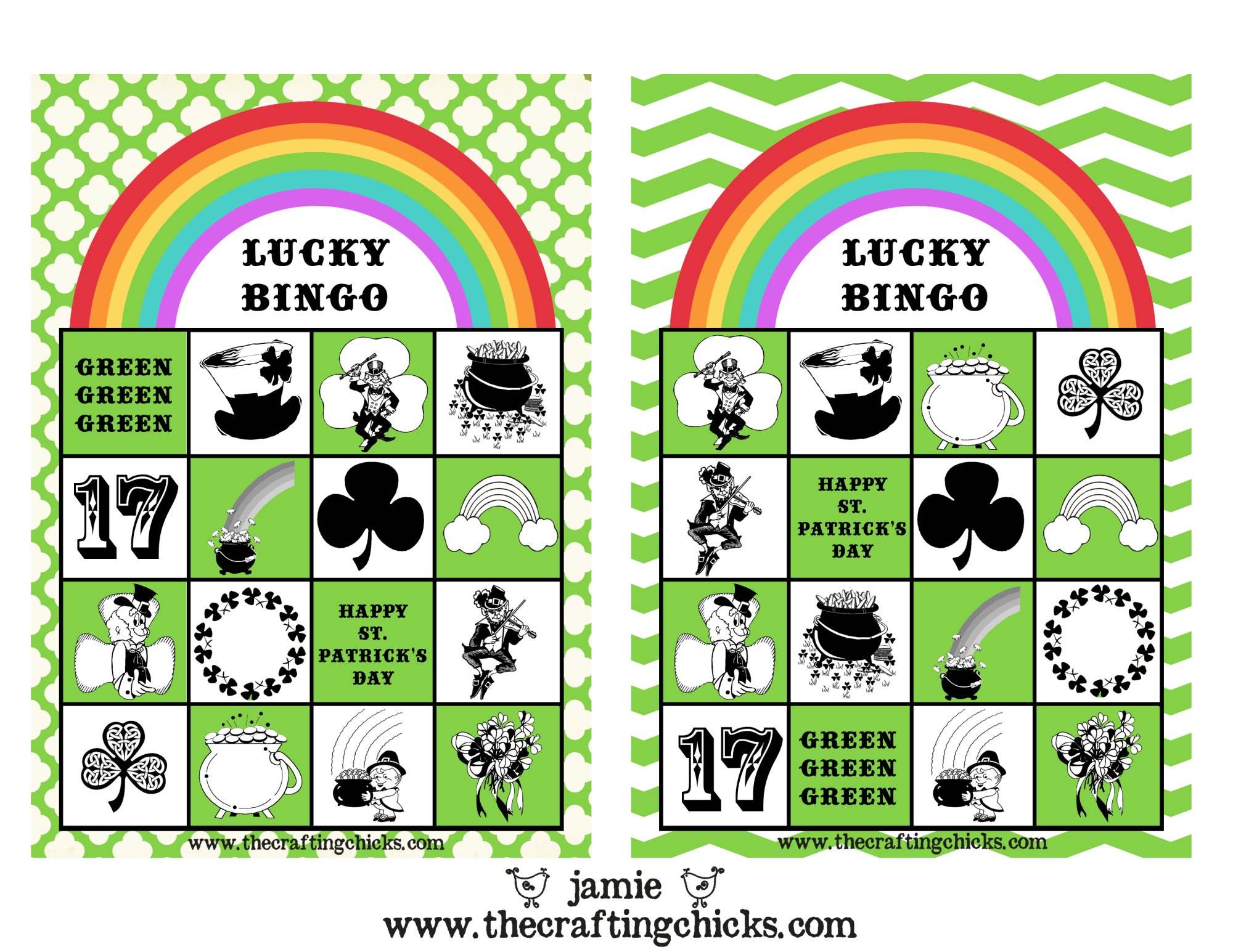 St Patrick s Day LUCKY BINGO Free Printables The Crafting Chicks St Patrick s Day LUCKY BINGO Free Printables The Crafting Chicks