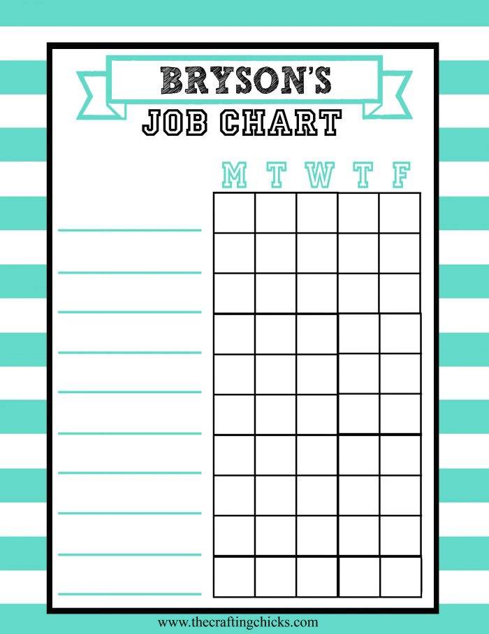 Job Charts Free Printable - The Crafting Chicks