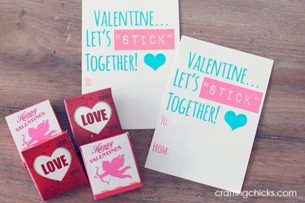Let's "STICK" Together *Free Valentine Printable - The Crafting Chicks