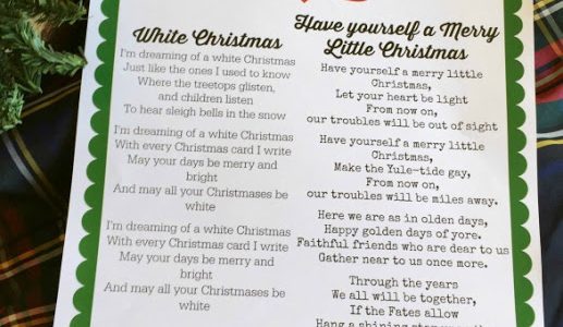 Christmas Printable Lyric Sheets Printable Archives - The Crafting Chicks
