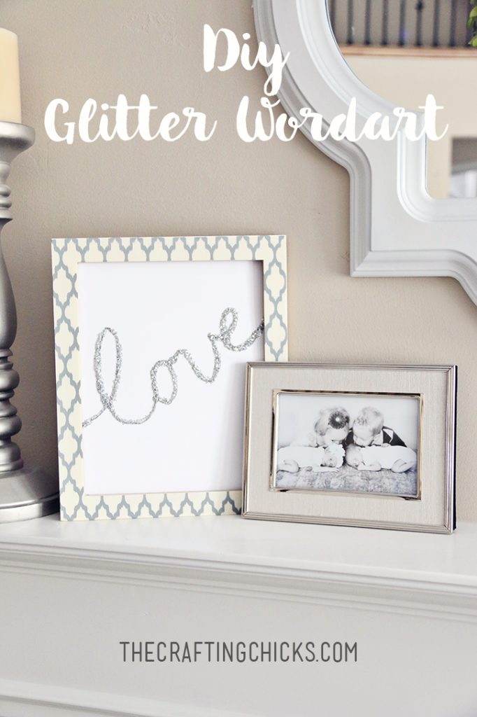Hot Glue Glitter Word Art