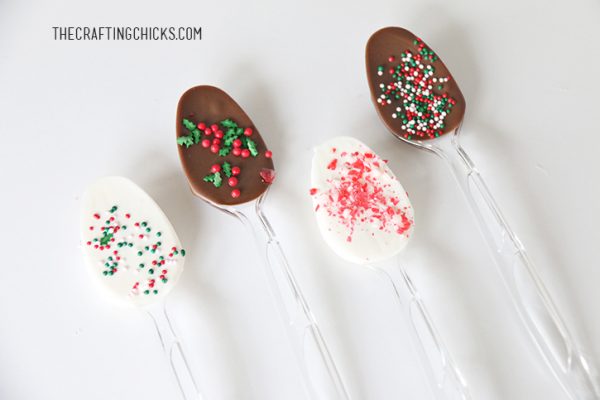 Chocolate Dipped Spoons for Hot Cocoa