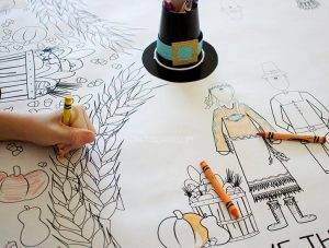 Thanksgiving Coloring Tablecloth - The Crafting Chicks