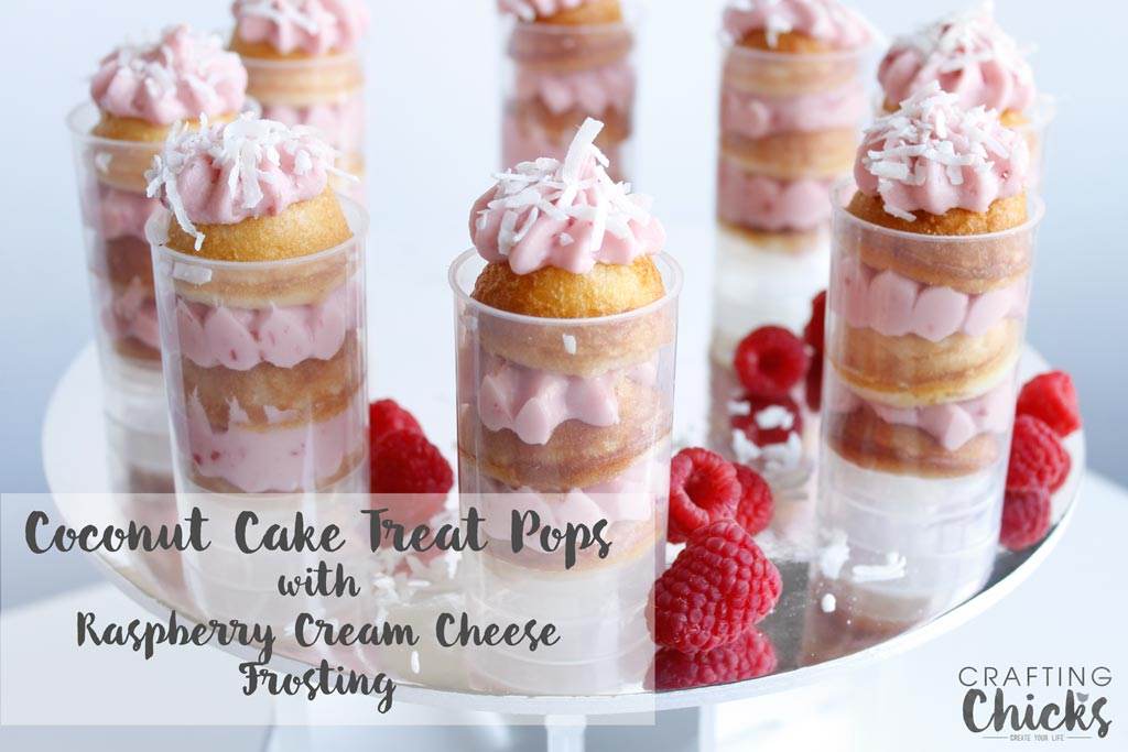 Coconut Cake Treat Pops Raspberry Cream Cheese Frosting - The Crafting ...