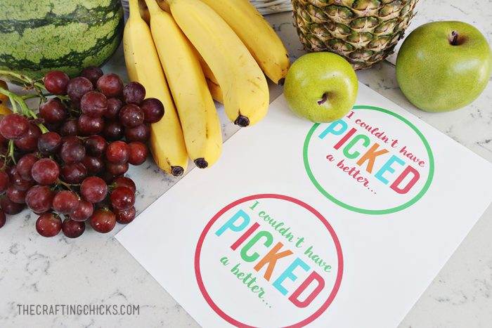 Fruit Basket Gift Idea with Free Printable Tag - The Crafting Chicks