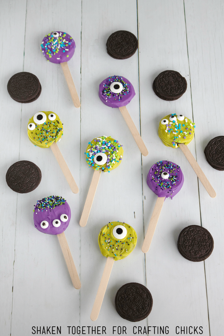 Monster Face Oreo Pops for Halloween