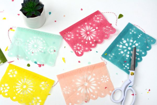 DIY Cinco De Mayo Fiesta Banner - Papel Picado - The Crafting Chicks