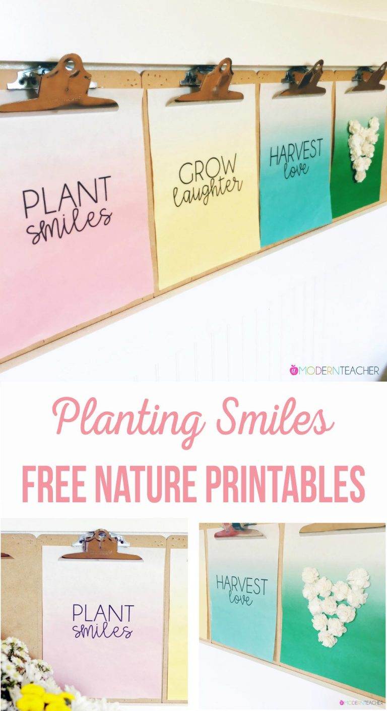 "Planting Smiles" Nature Inside- Free Printable - The Crafting Chicks