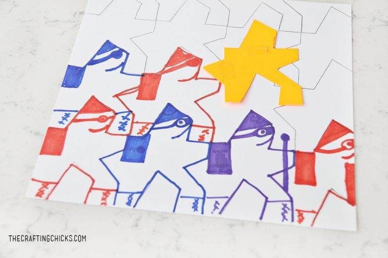 Escher Inspired Tessellation Art for Kids - The Crafting Chicks