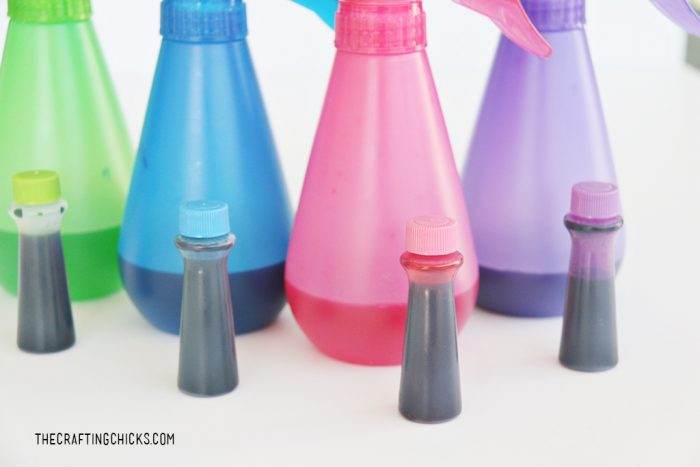 Crayon Resist Spray Bottle Painting - The Crafting Chicks