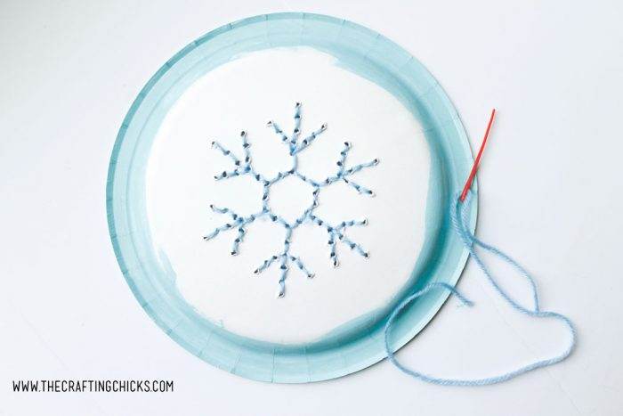 Snowflake Paper Plate Kids' Craft - The Crafting Chicks