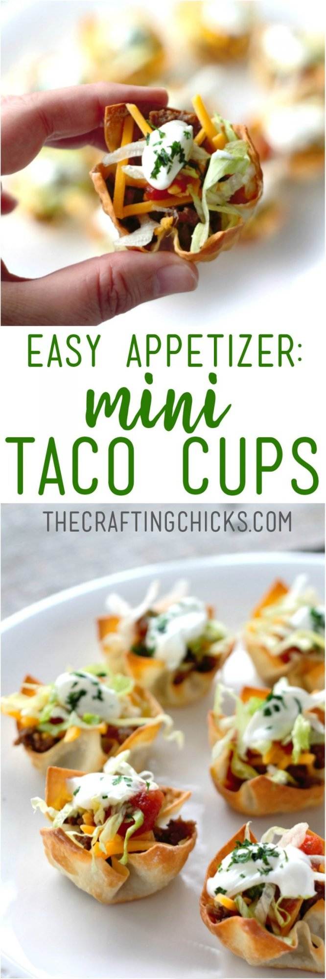 Mini Taco Cups - A Quick & Easy Appetizer - The Crafting Chicks