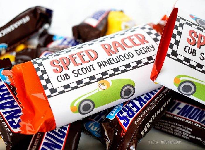 Pinewood Derby Printable Treat Wrappers - The Crafting Chicks