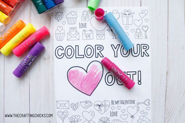 Color Your Heart Out Valentine Coloring Page - The Crafting Chicks