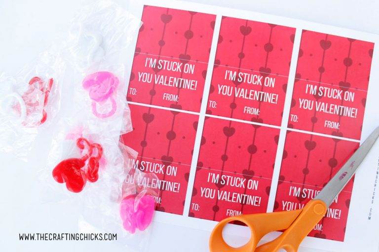 I'm Stuck On You Printable Valentine - The Crafting Chicks
