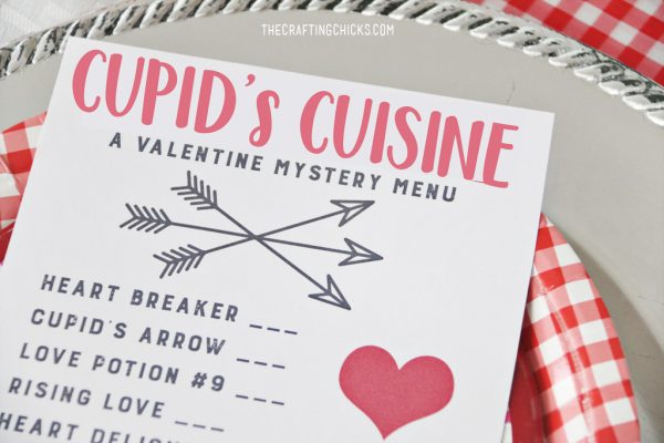 Cupid's Cuisine Valentine's Day Menu - The Crafting Chicks
