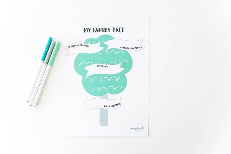 Family Tree Project for Kids with Free Printable - The Crafting Chicks