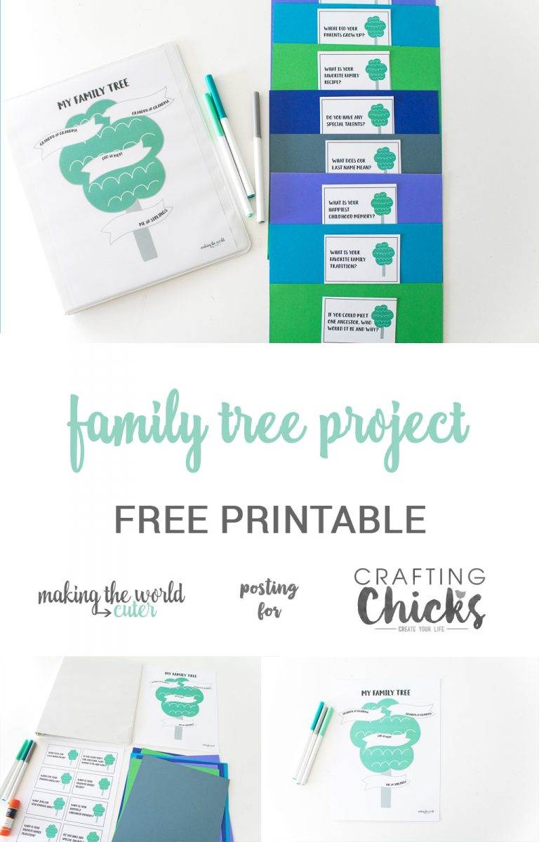 Family Tree Project for Kids with Free Printable - The Crafting Chicks