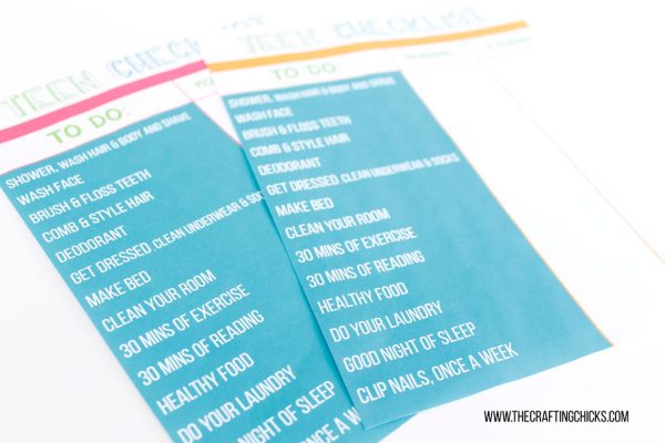 Teen Hygiene Checklist - The Crafting Chicks