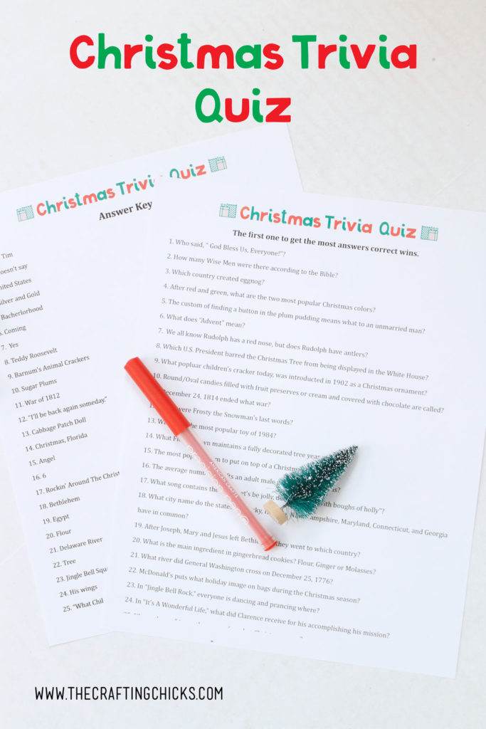 Christmas Trivia Quiz Download A Free Printable Version - The Crafting ...