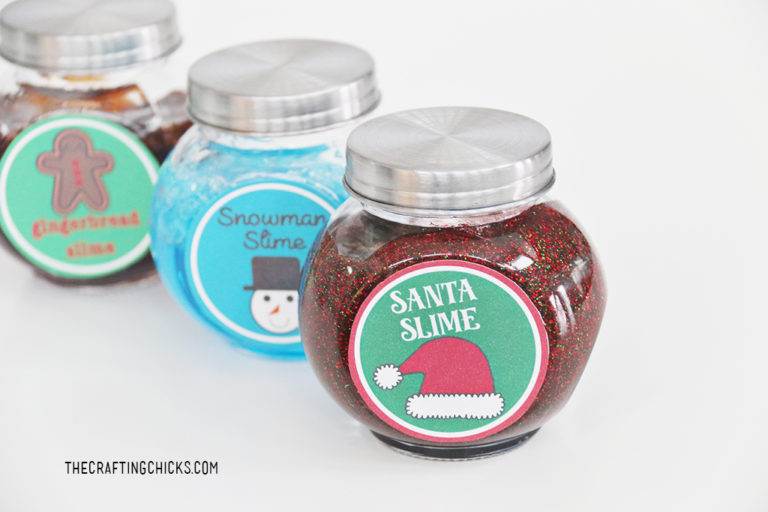 Christmas Slime Recipes with Free Gift Tag - The Crafting Chicks