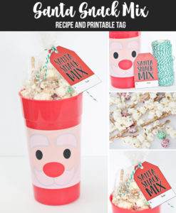 Santa Popcorn Snack Mix with Free Printable Tag - The Crafting Chicks