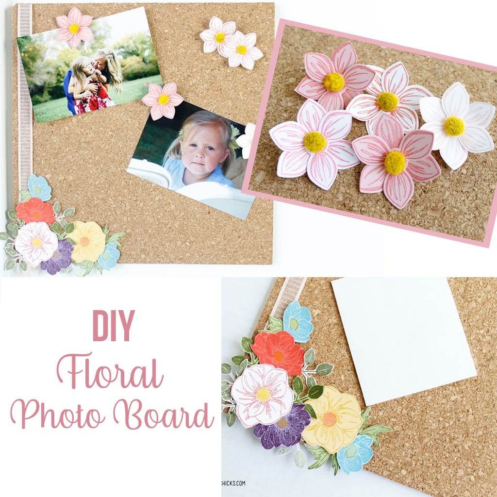 DIY Floral Photo Cork Board - The Crafting Chicks