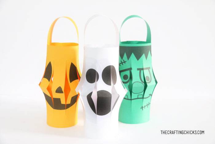 Halloween Paper Lanterns Kid Craft - The Crafting Chicks