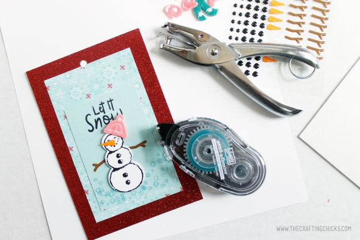 Stamped Snowman Gift Tag - The Crafting Chicks