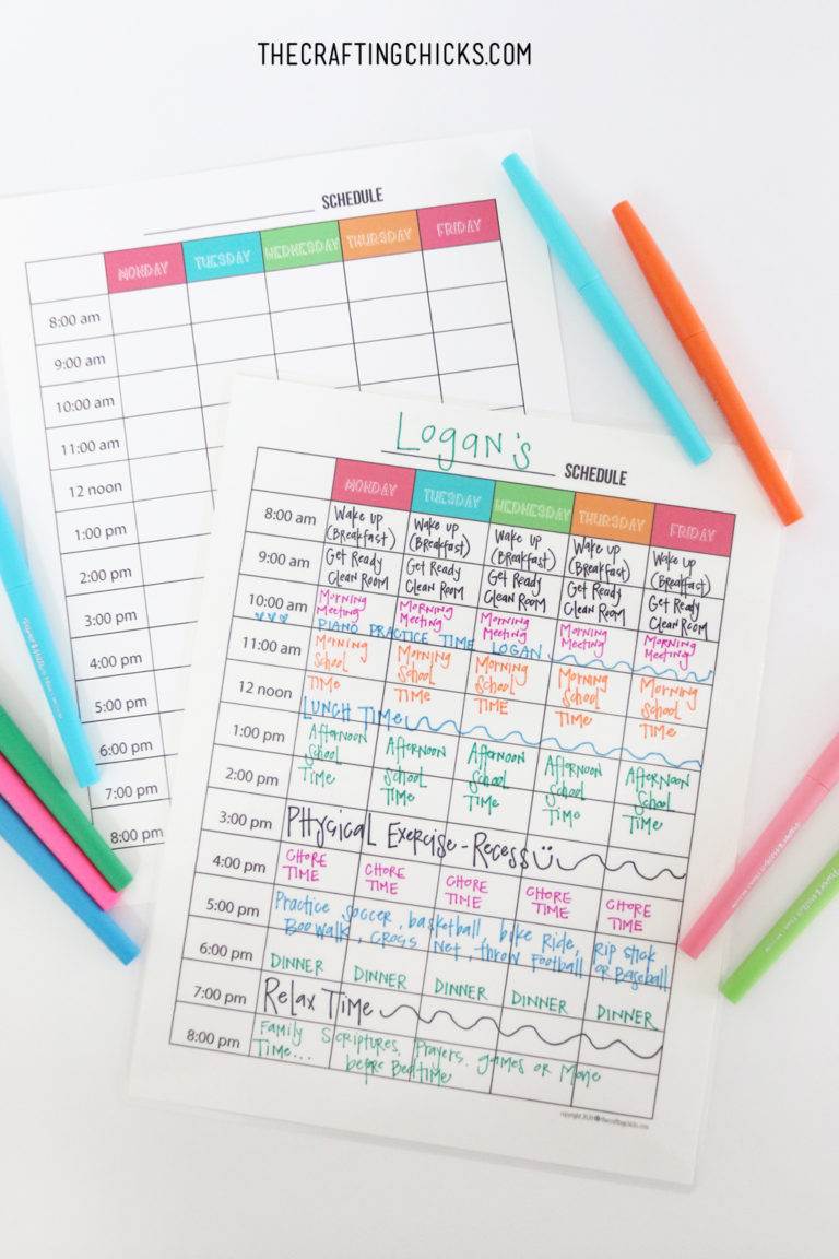 Kids Weekly Planner Templates - The Crafting Chicks