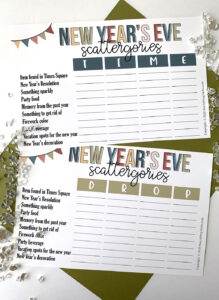 New Year's Eve Scattergories Printable Game - The Crafting Chicks