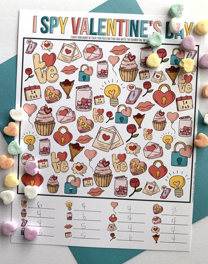 Valentine's Day I Spy Printable Game - The Crafting Chicks