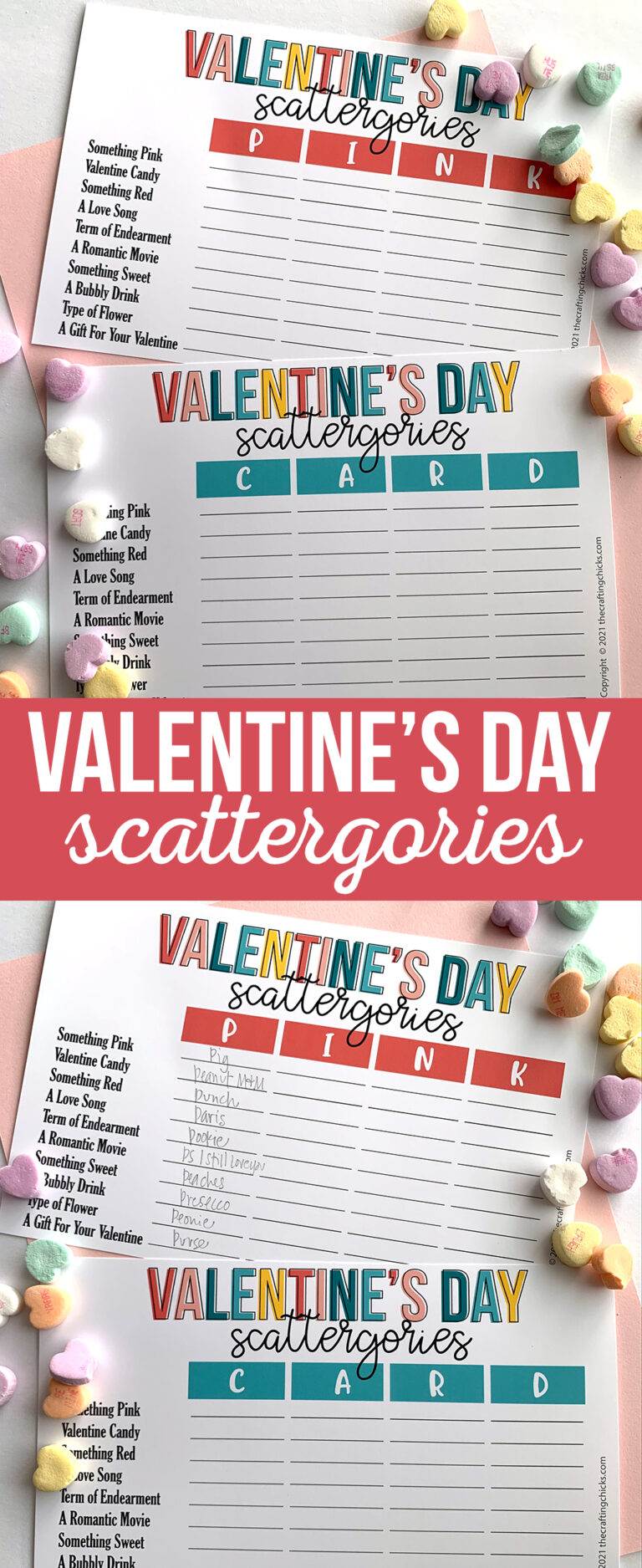 Valentine's Day Scattergories Printable Game - The Crafting Chicks