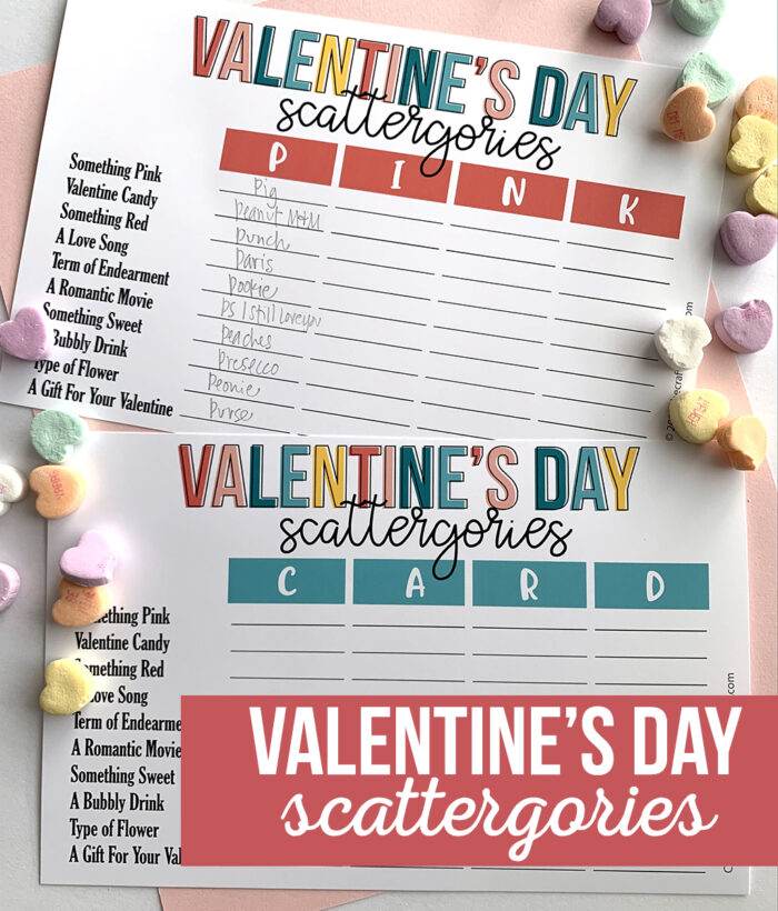 Valentine's Day Scattergories Printable Game - The Crafting Chicks