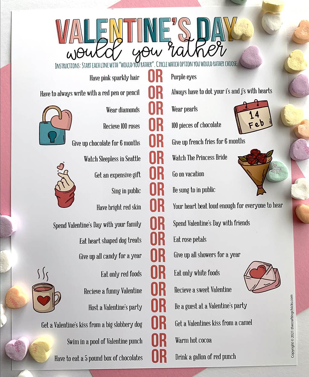 Valentine’s Day Would You Rather Printable – A Fun Activity for Kids ...