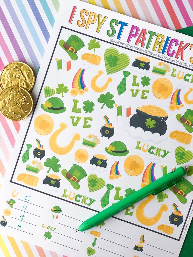 St. Patrick's Day I Spy Printable Game - The Crafting Chicks