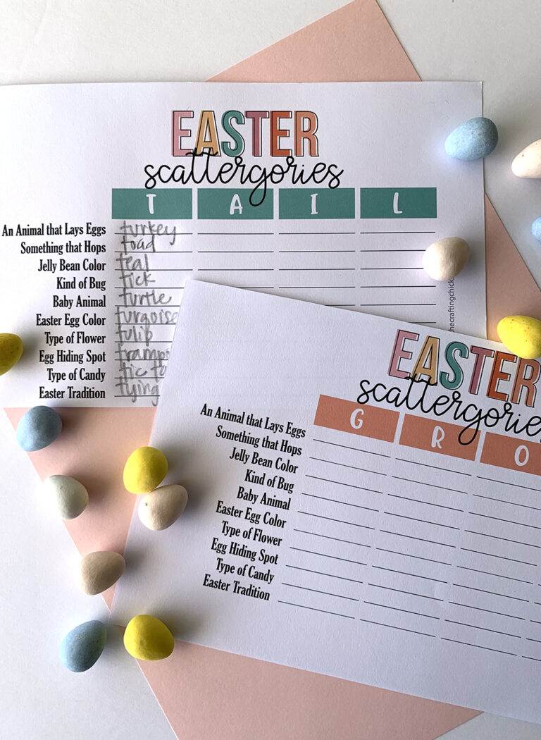 Easter Scattergories Printable Game - The Crafting Chicks