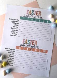 Easter Scattergories Printable Game - The Crafting Chicks