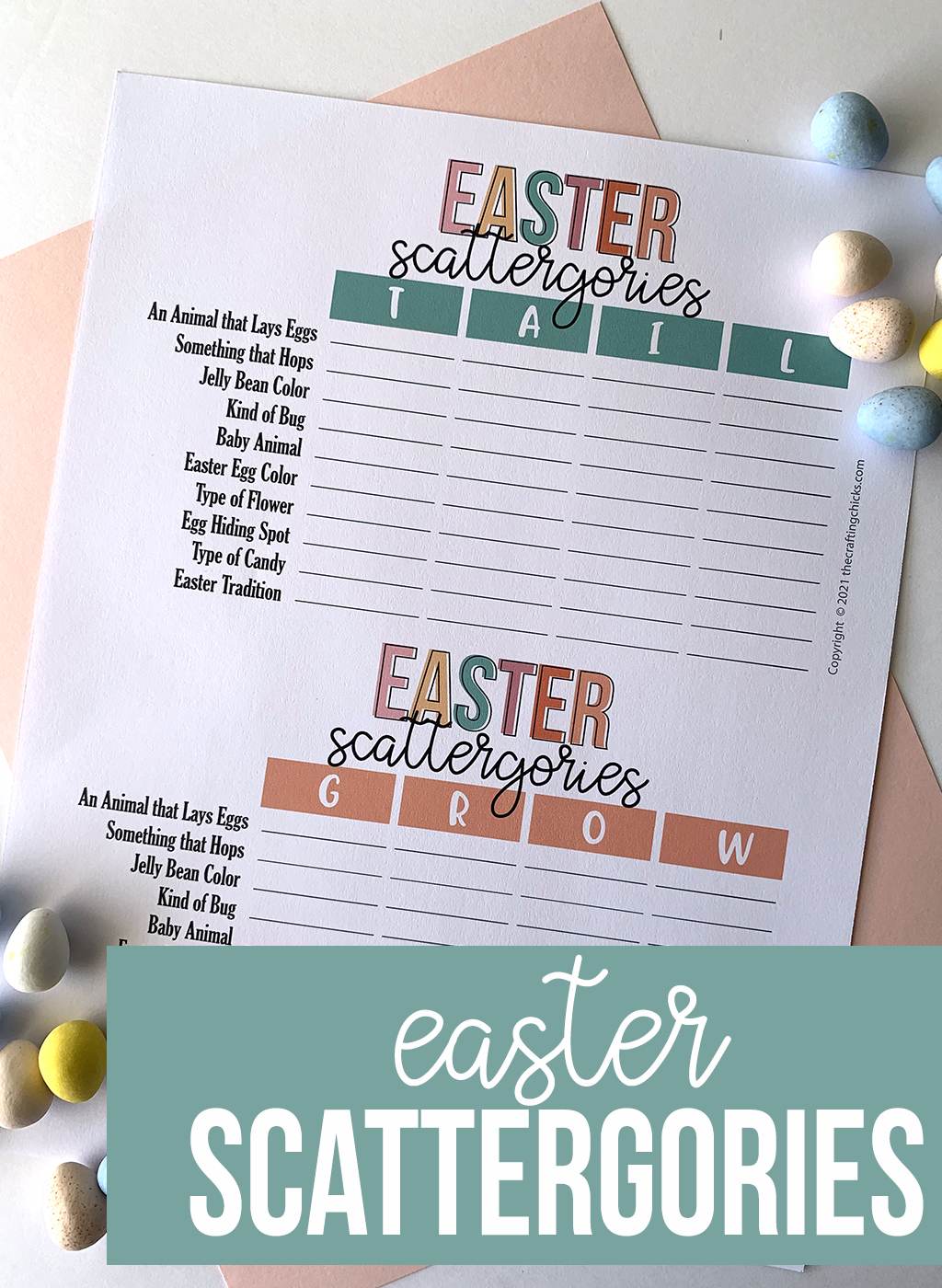 Easter Scattergories Printable Game - The Crafting Chicks