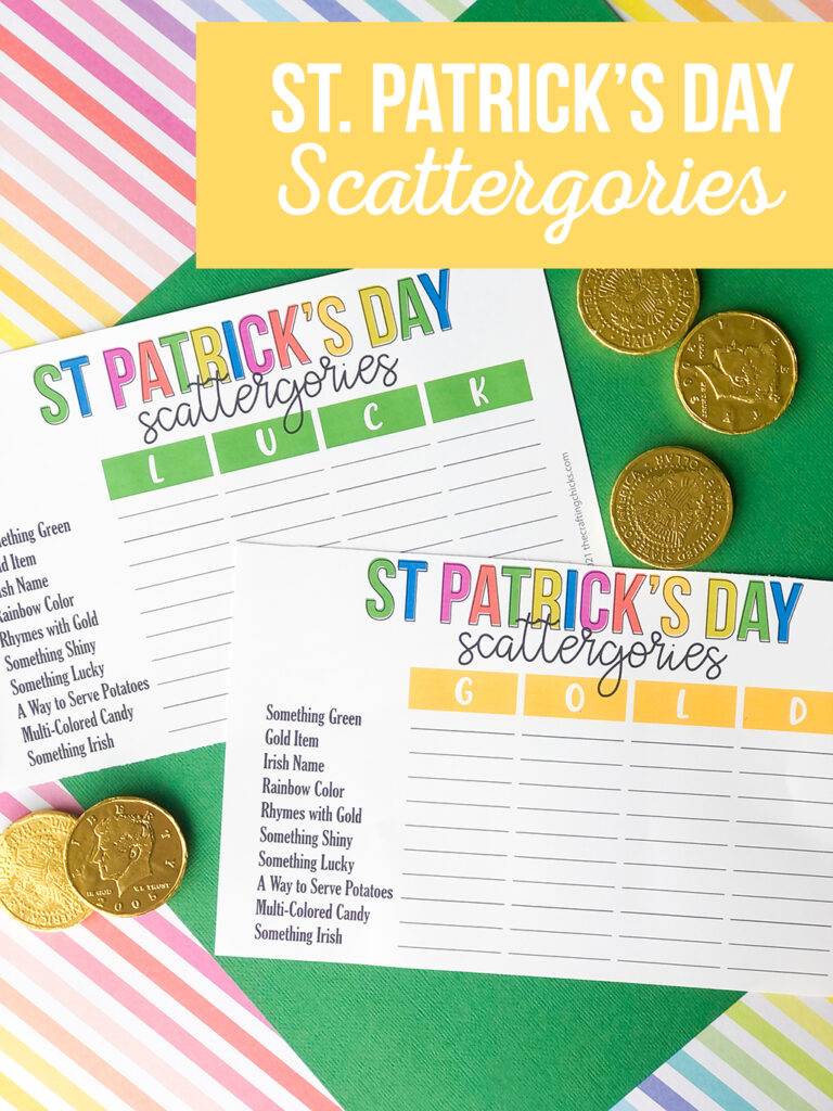 St. Patrick's Day Scattergories Printable Game - The Crafting Chicks
