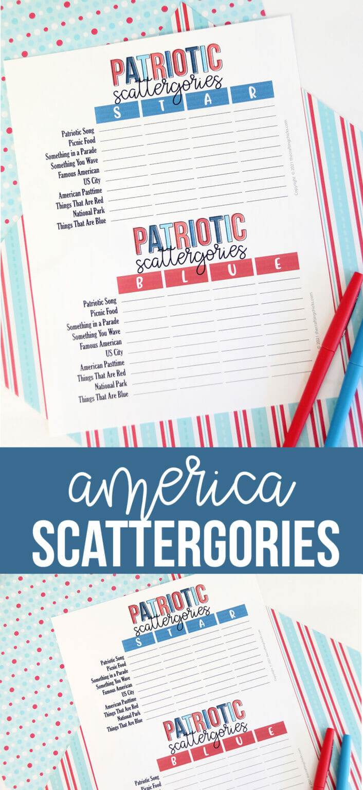 America Scattergories Printable Game - The Crafting Chicks