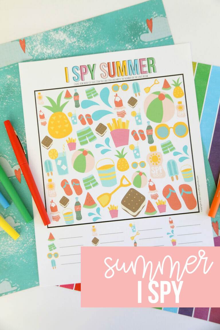 Summer I Spy Printable Game - The Crafting Chicks