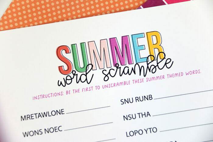 Free Printable Summer Word Scramble Game - The Crafting Chicks