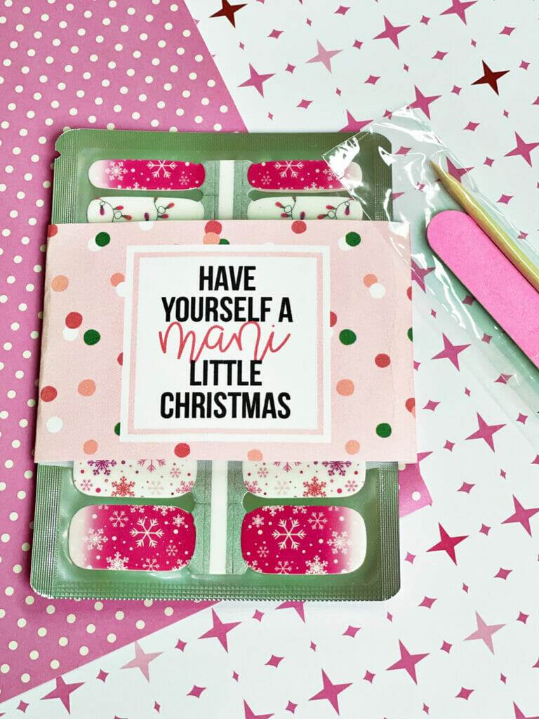 Christmas Nail Wraps Gift with Free Printable - The Crafting Chicks