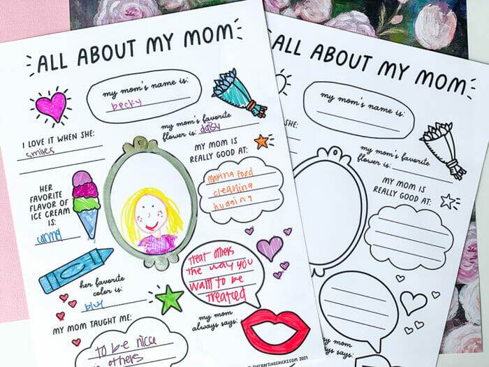 All About My Mom Free Printable - The Crafting Chicks