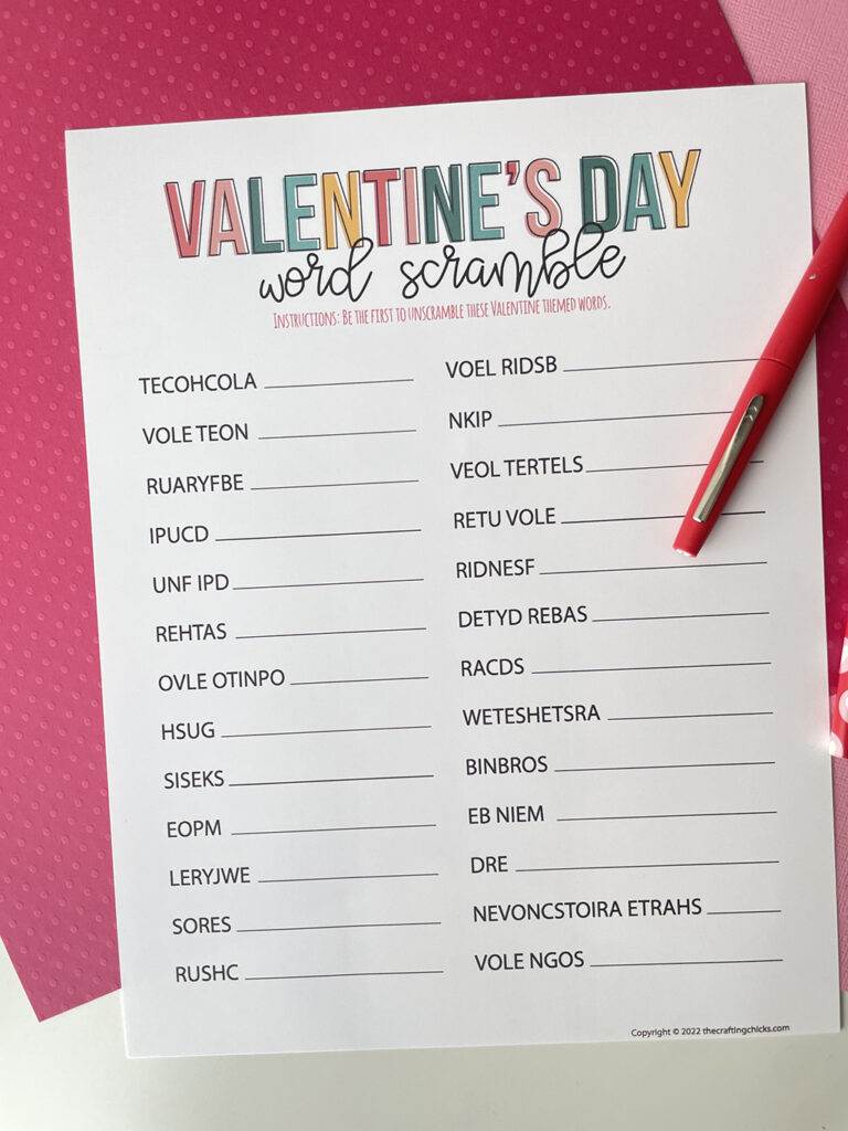 Valentine's Day Code Breaker - The Crafting Chicks