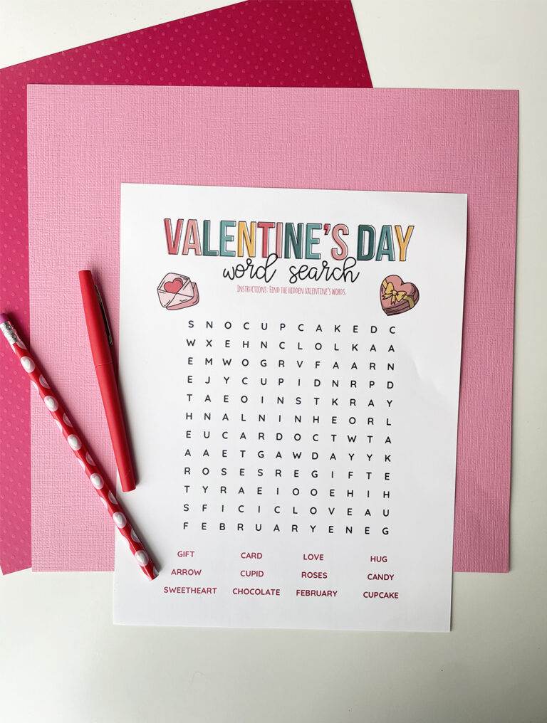 Free Printable Valentine’s Day Word Scramble Game – A Fun Activity for ...