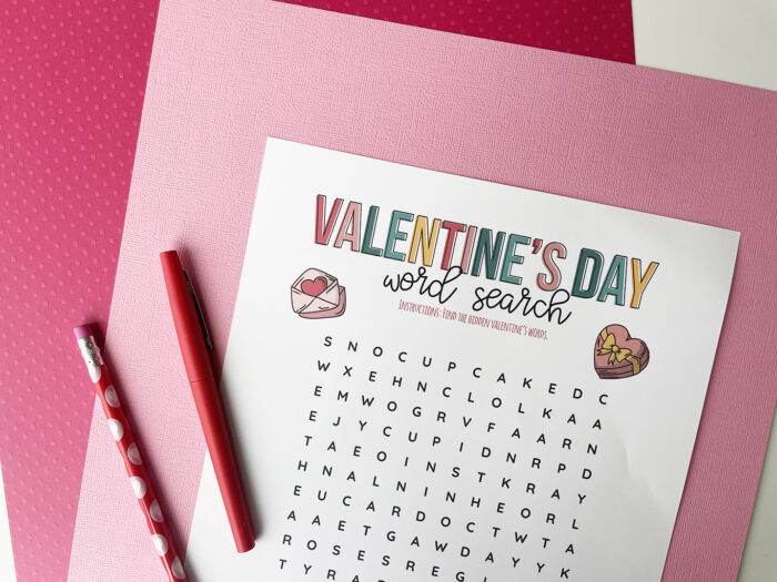Valentine's Day Word Search - The Crafting Chicks