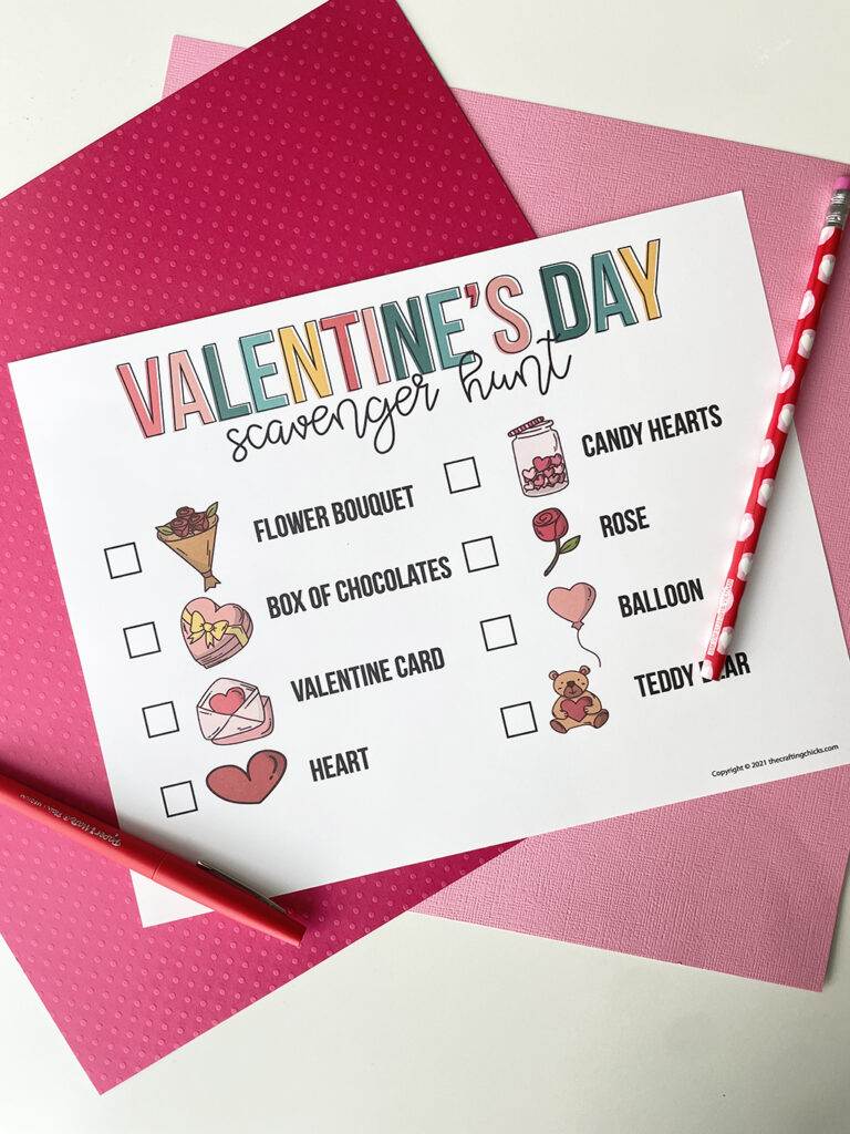 Kid-Friendly Valentine's Day Scavenger Hunt - The Crafting Chicks
