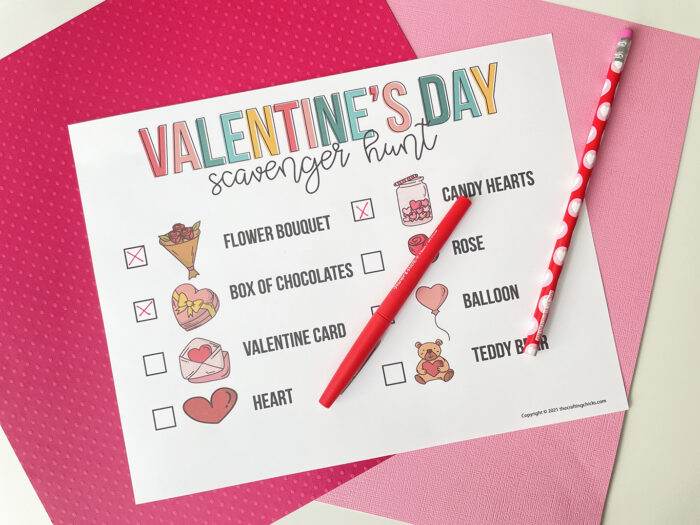 Kid-Friendly Valentine's Day Scavenger Hunt - The Crafting Chicks